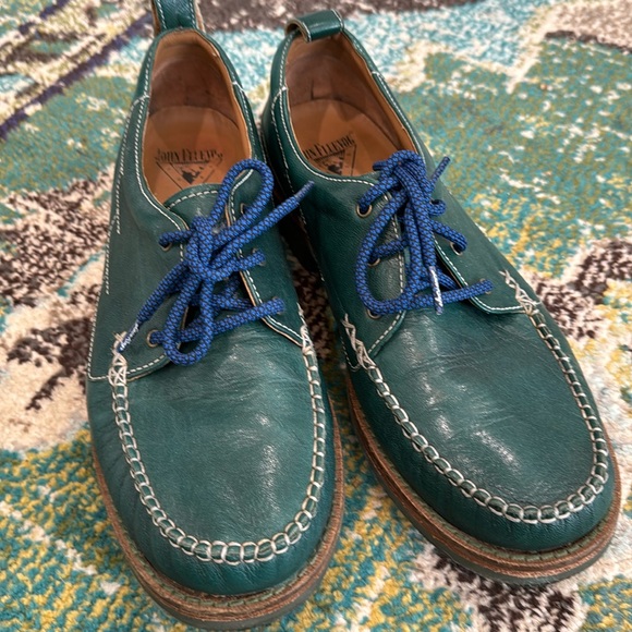 John Fluevog | Shoes | Fluevog Green Boat Shoes M1 | Poshmark